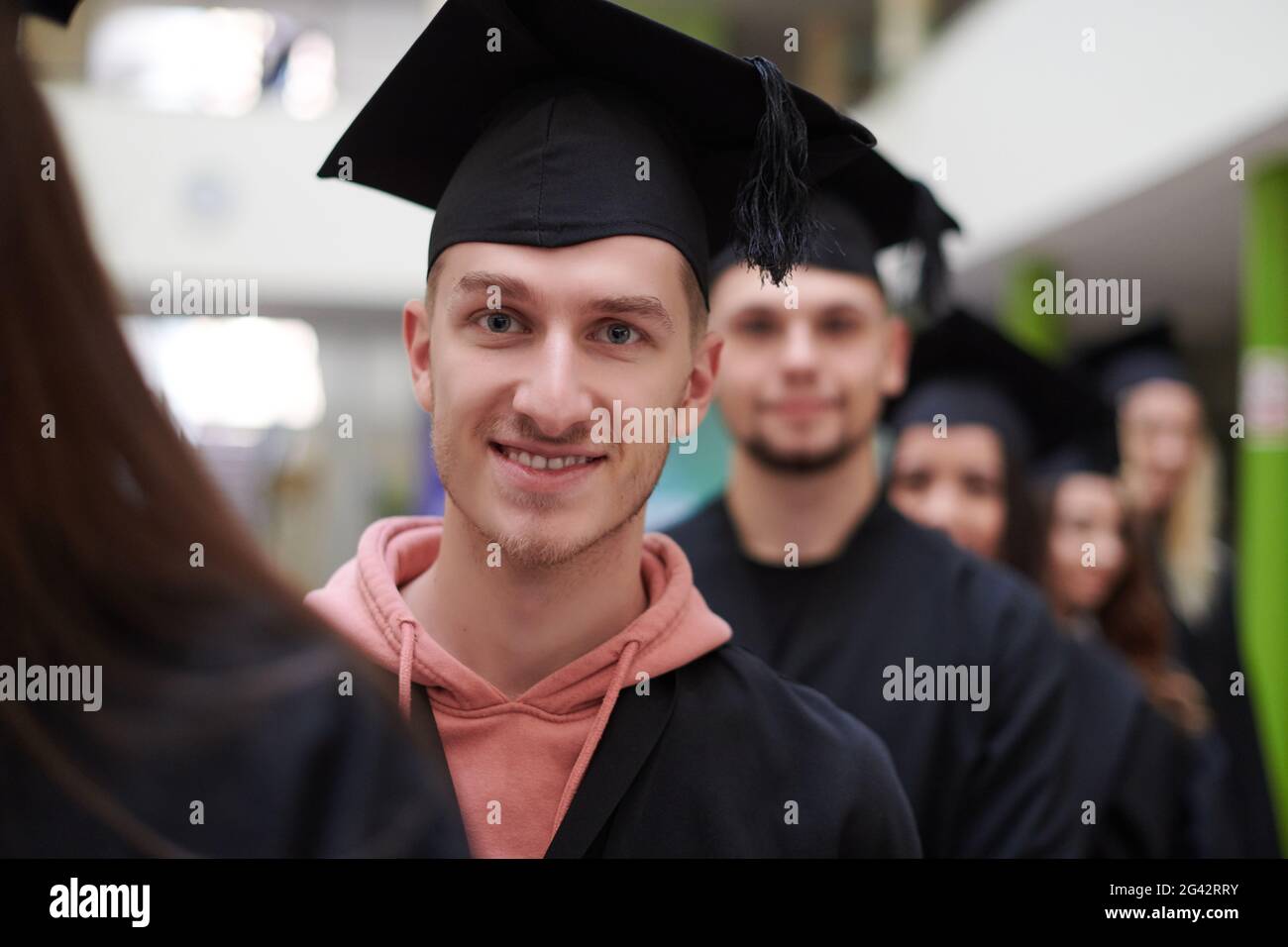 Group diverse students celebrating graduation hi-res stock photography ...