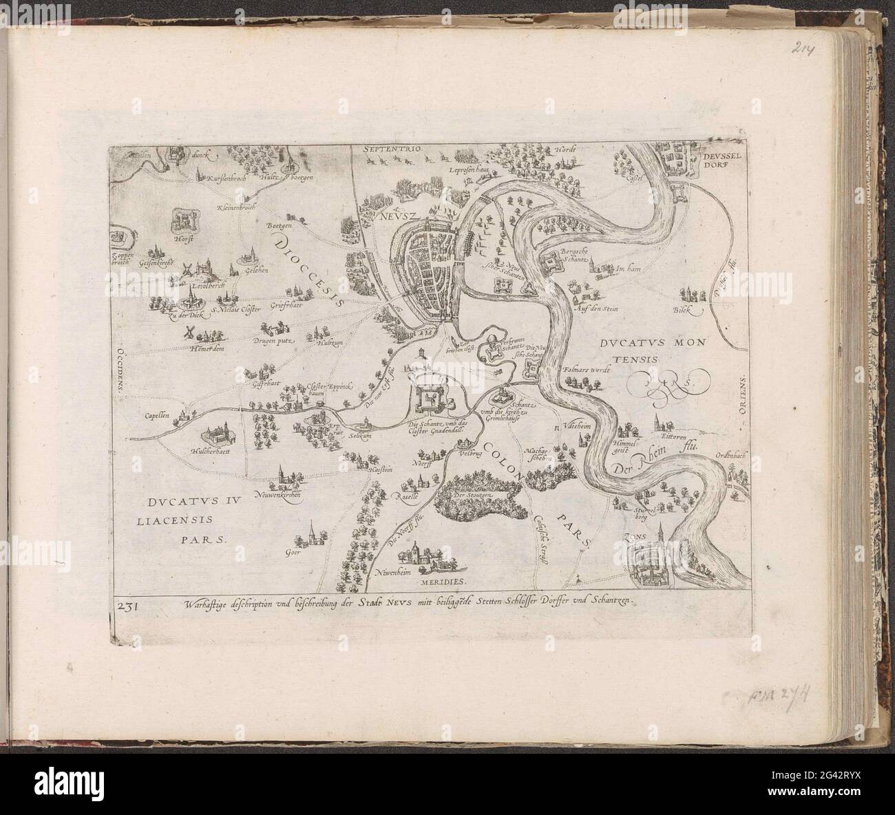 Map of Neuss and surroundings, 1585; Series 9: Dutch and German events ...