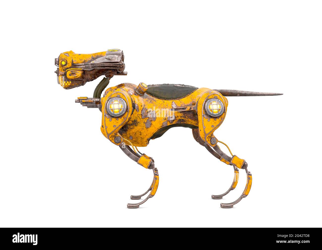 cyber watchman dog on side view, 3d illustration Stock Photo - Alamy