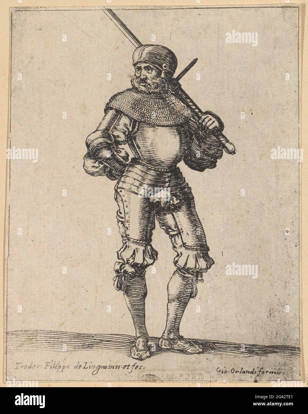 Soldier with sword; Soldiers; Capricci e Habiti Militari. Standing ...