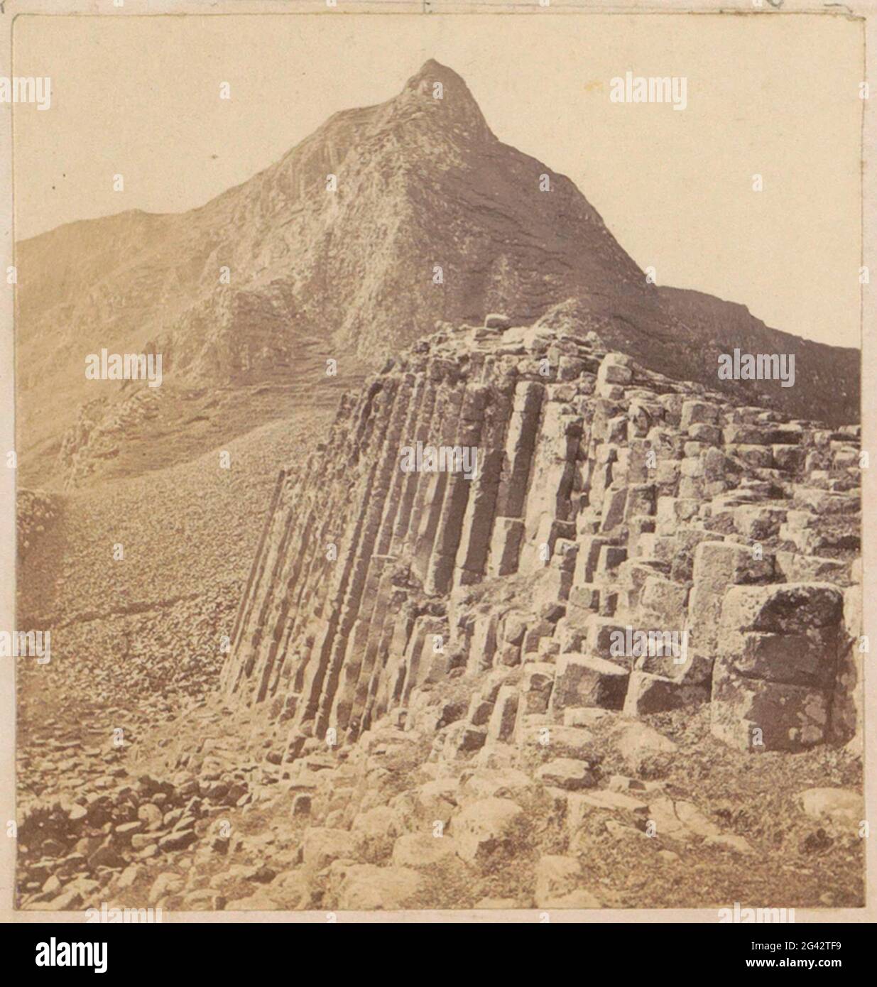 Naturally shaped basalt blocks, presumably Giant's Causeway in Ireland ...