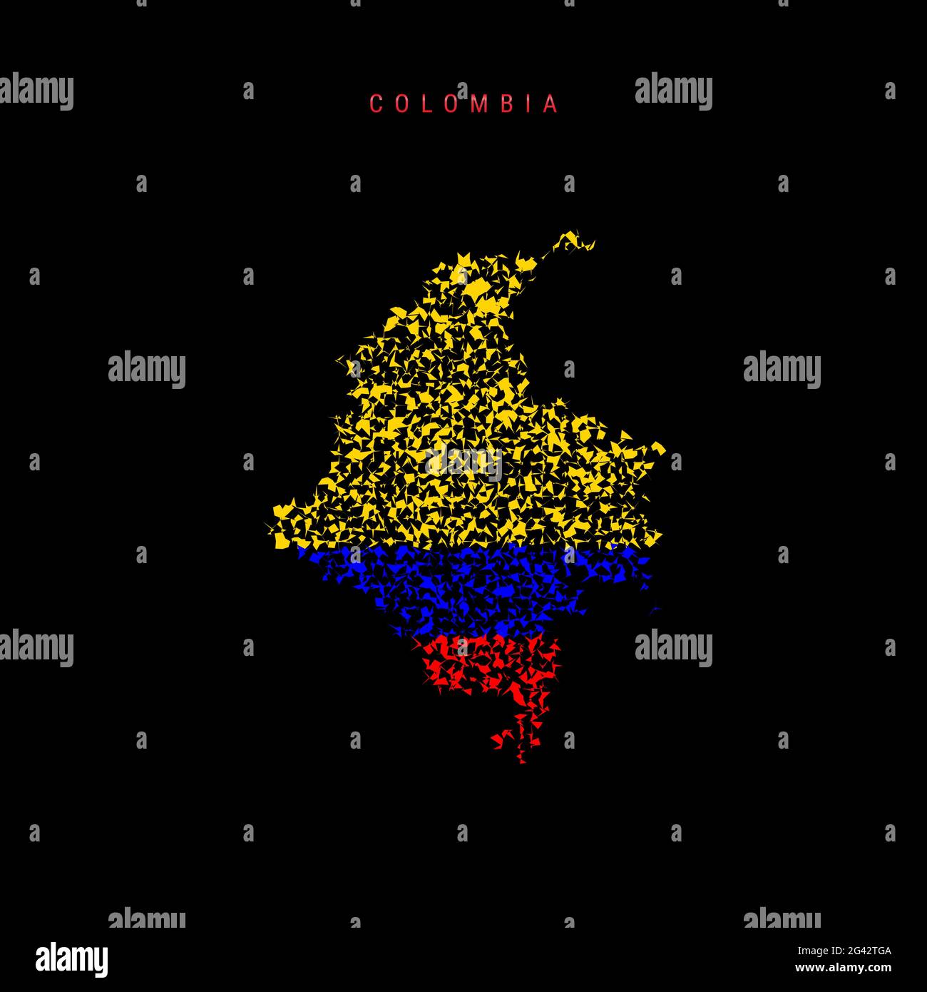 Colombia Flag Coloring Map