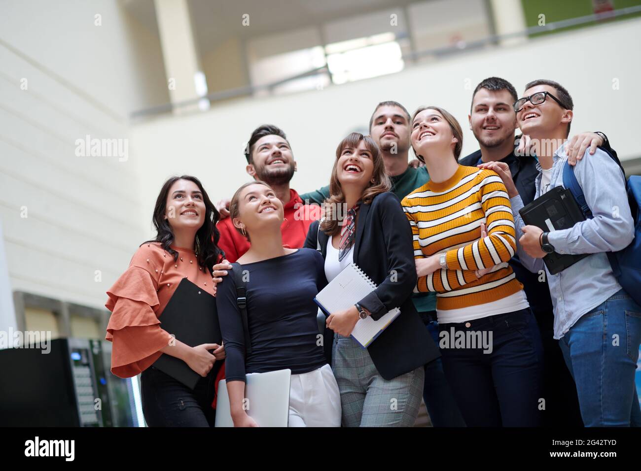 Students in modern school using modrn technology Stock Photo - Alamy