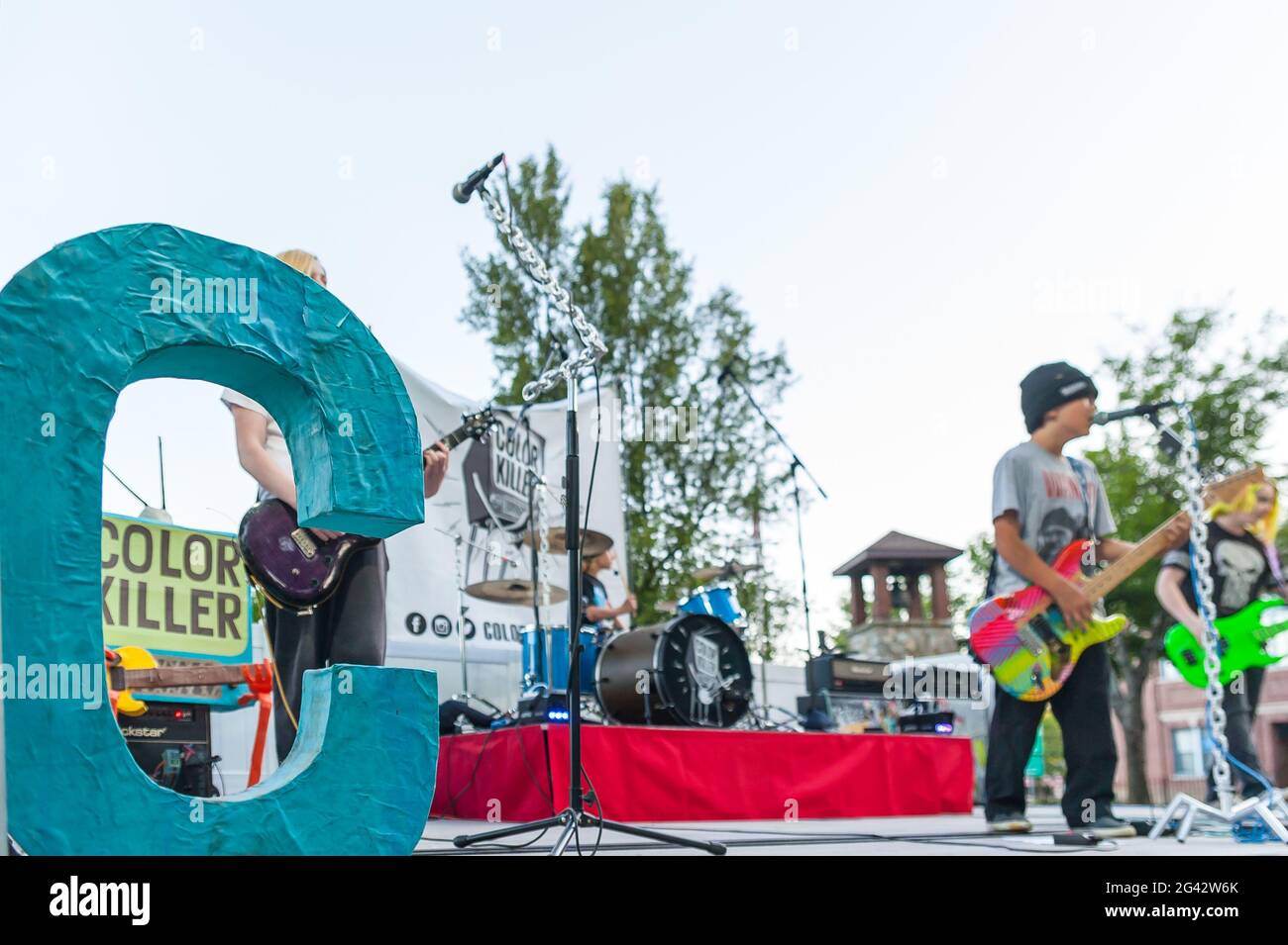 Color Killer, a young punk band, performing in Marlboro, Msssachusetts ...