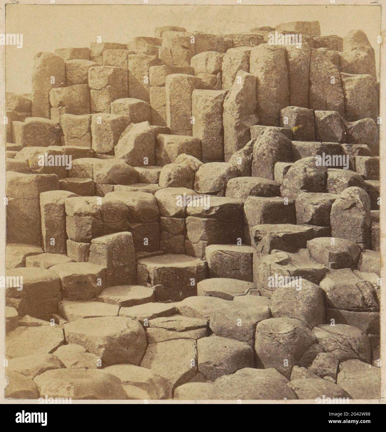 Naturally shaped basalt blocks, presumably Giant's Causeway in Ireland ...
