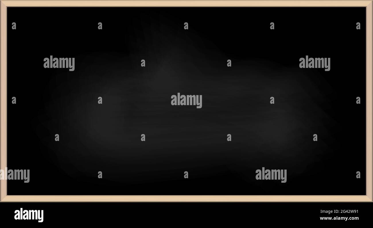Black chalkboard texture background with wooden frame. Cafe, bakery or ...