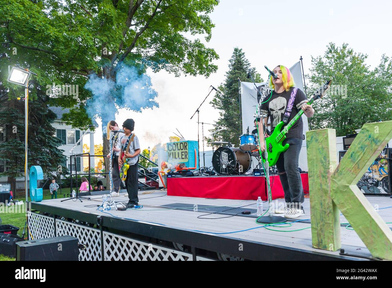 Color Killer, a young punk band, performing in Marlboro, Msssachusetts ...