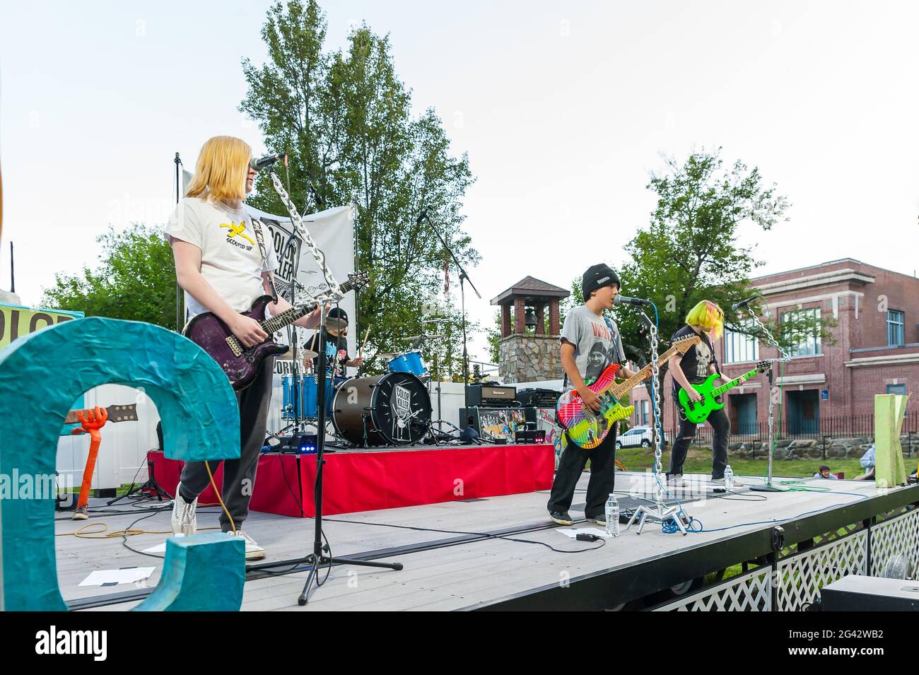 Color Killer, a young punk band, performing in Marlboro, Msssachusetts ...
