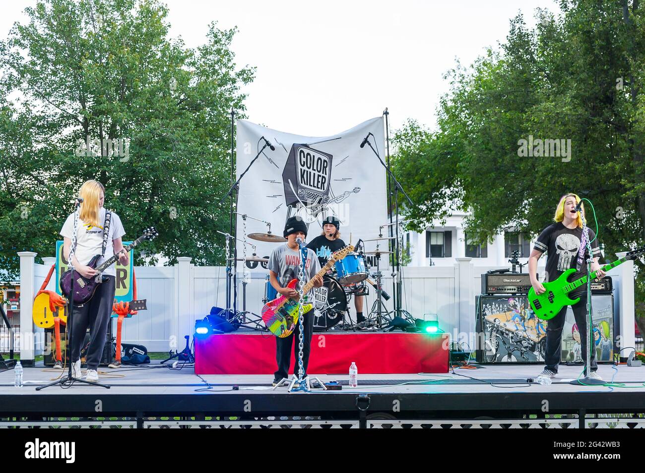 Color Killer, a young punk band, performing in Marlboro, Msssachusetts ...