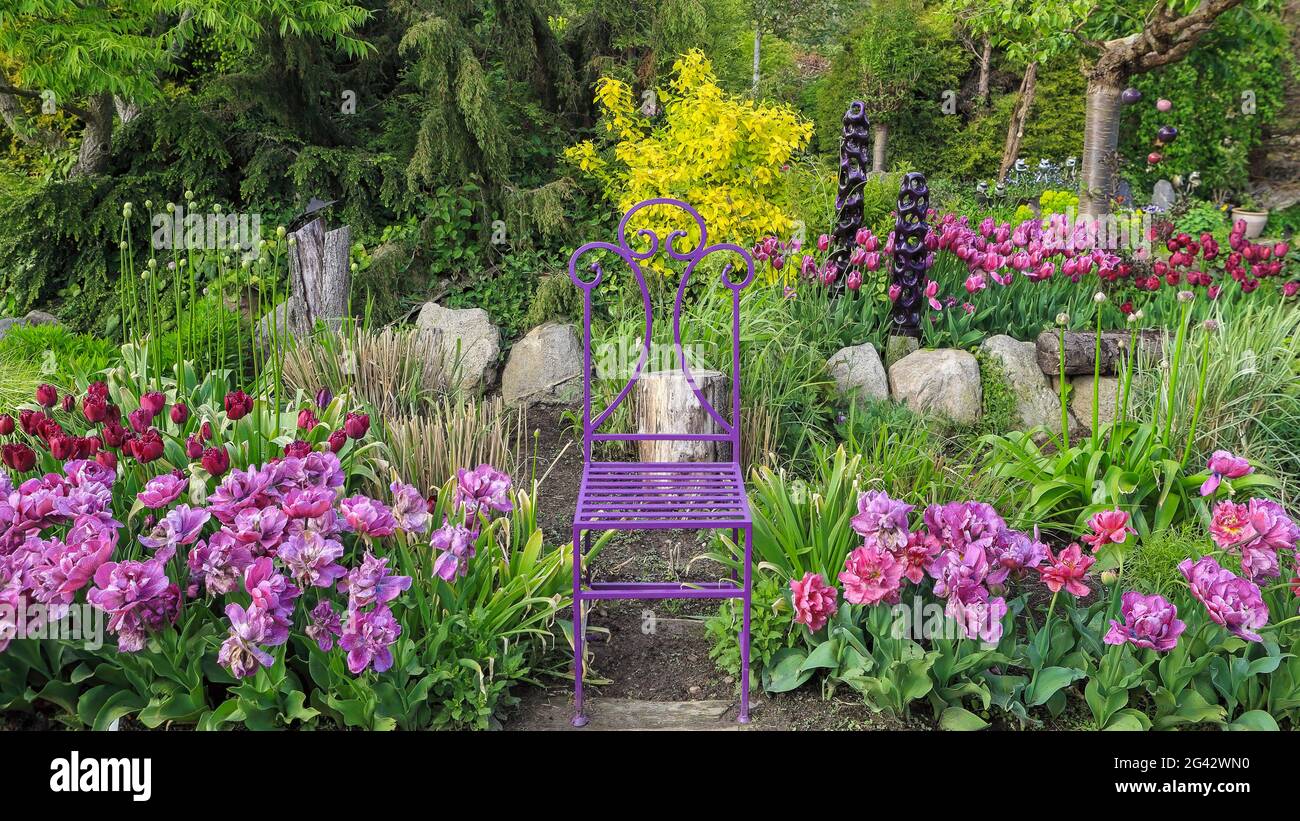 Beautiful garden bench hi-res stock photography and images - Alamy