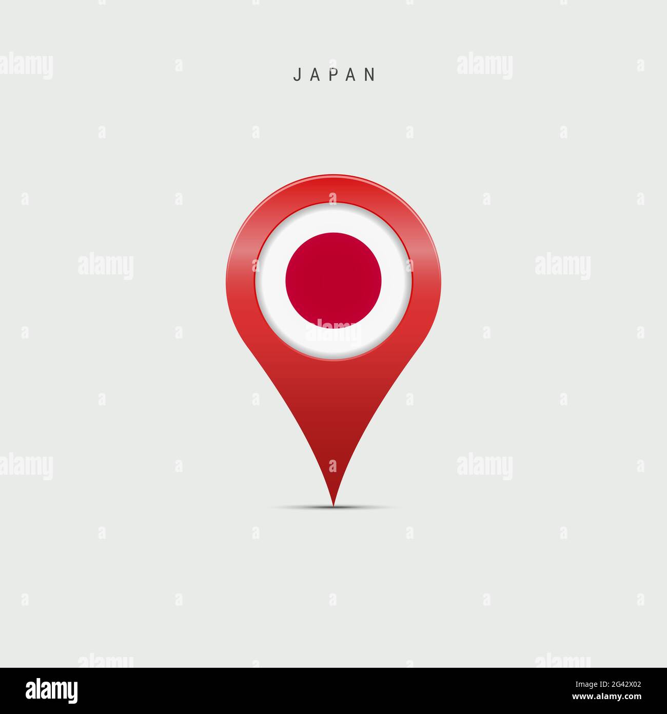 Teardrop map marker with flag of Japan. Japanese flag inserted in the ...