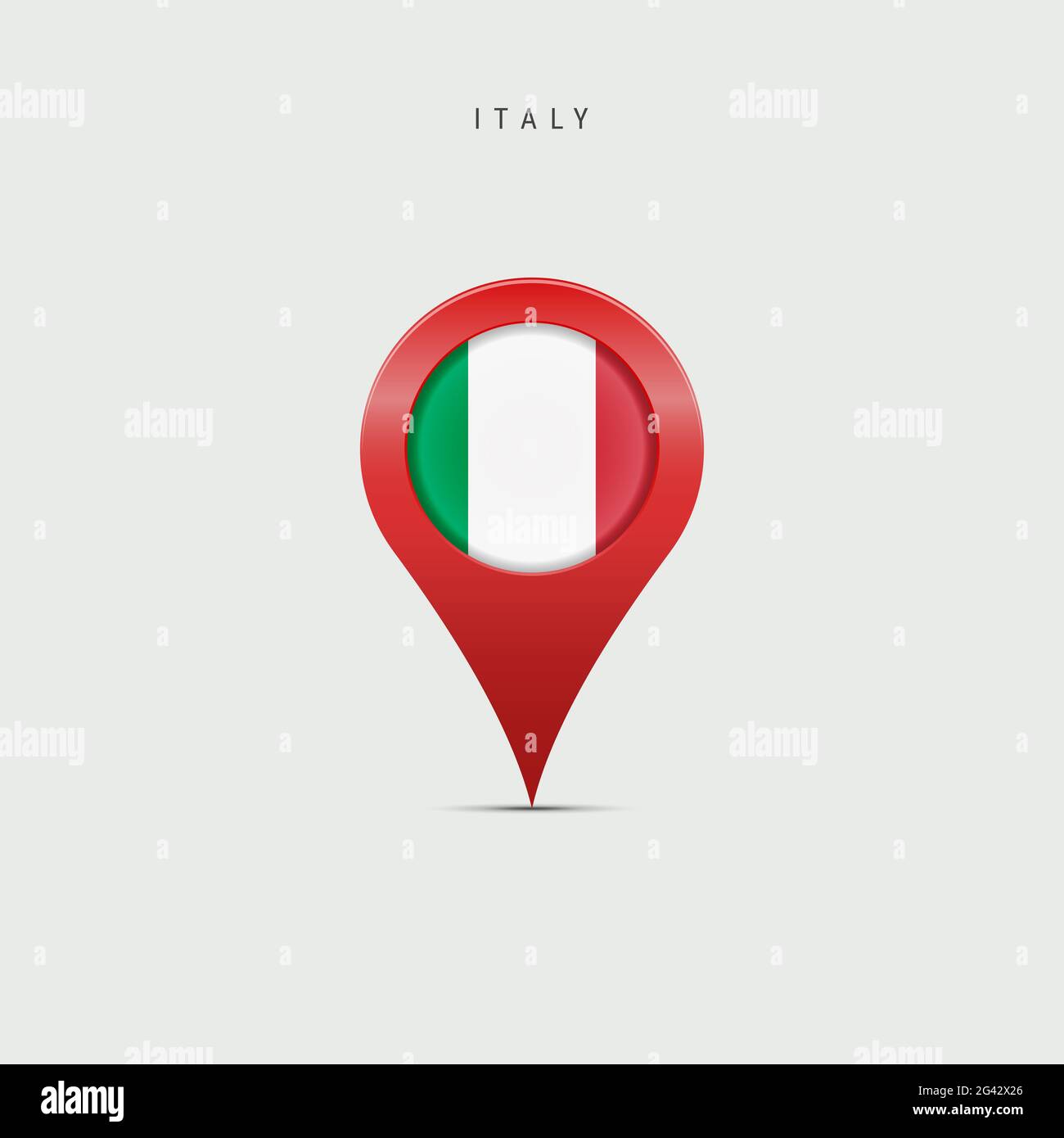 Teardrop map marker with flag of Italy. Italian flag inserted in the ...