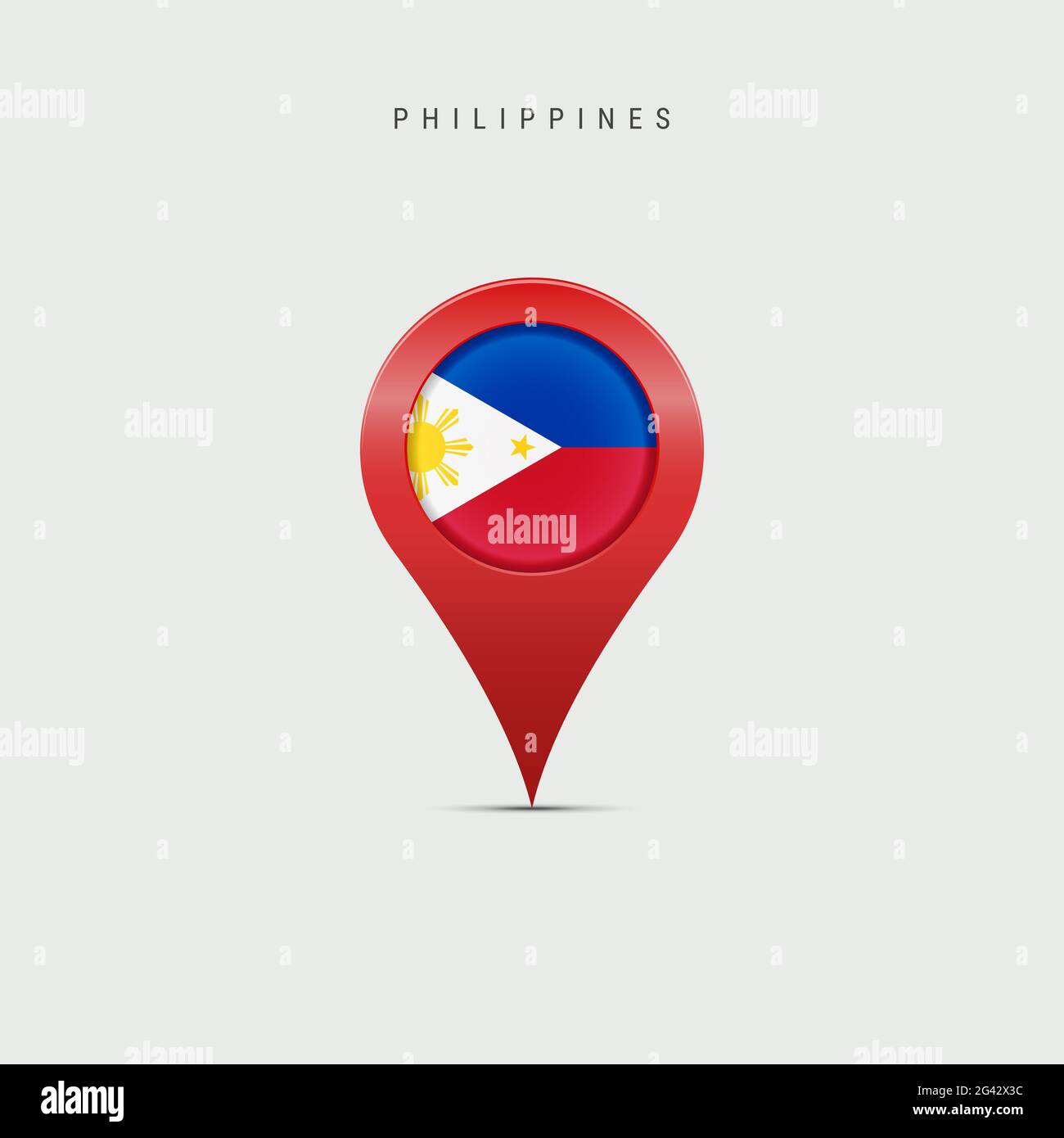Teardrop map marker with flag of Philippines. Philippine flag inserted ...