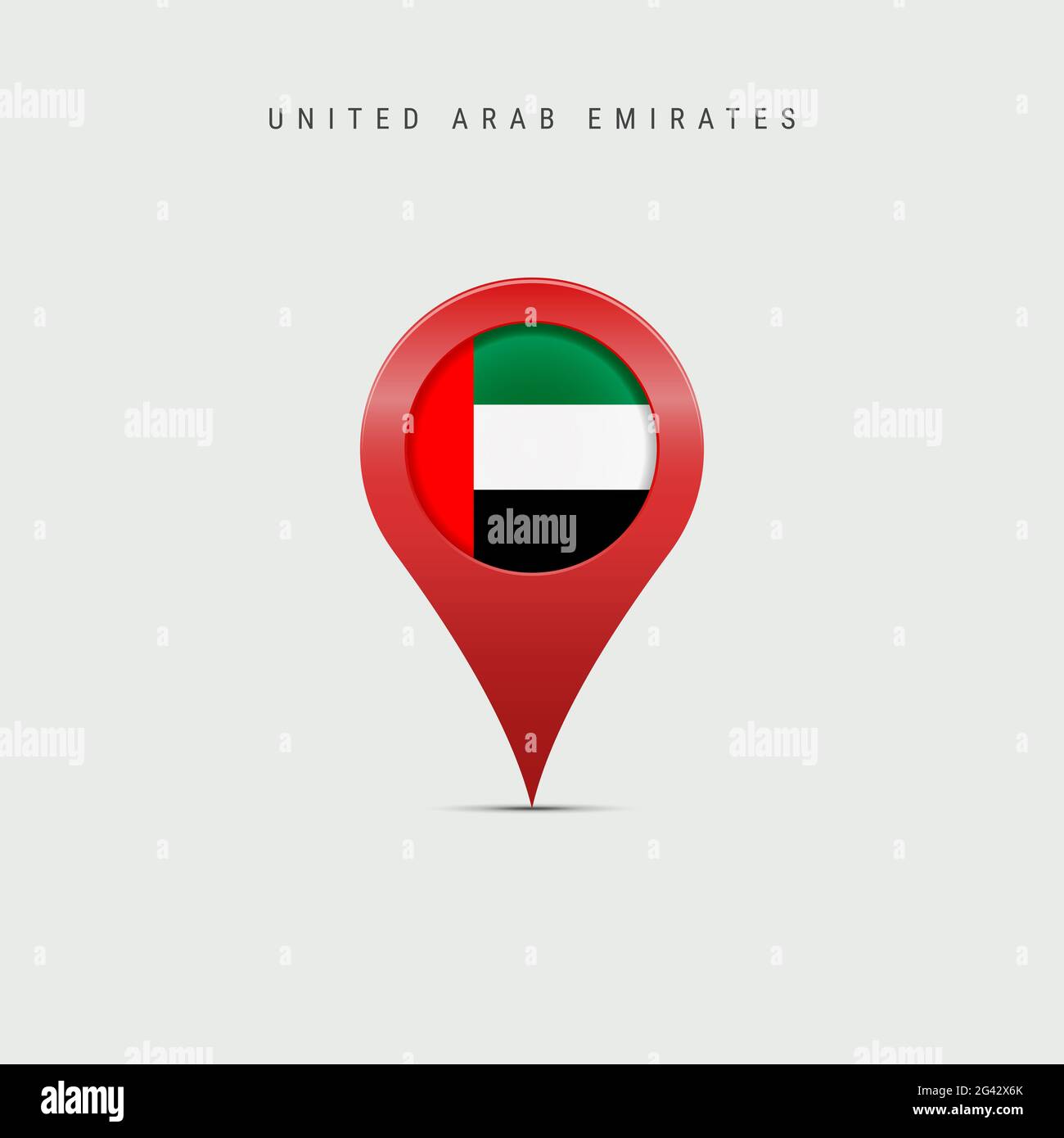 Teardrop map marker with flag of United Arab Emirates. UAE flag ...