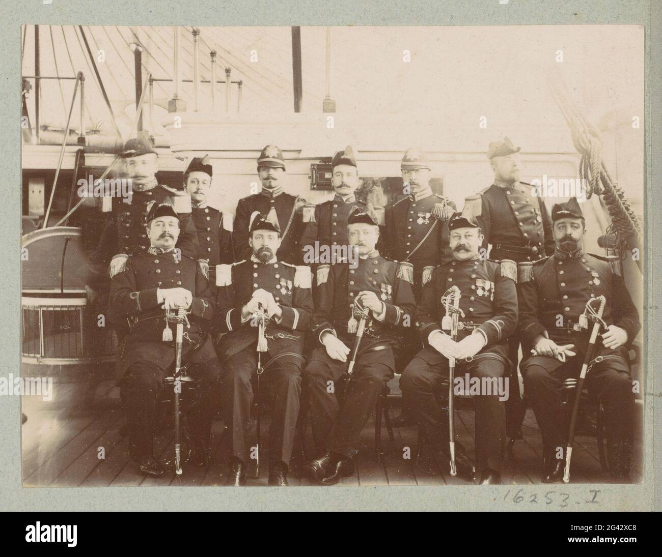 Group portrait of marines in uniform on the deck of a ship Stock Photo ...