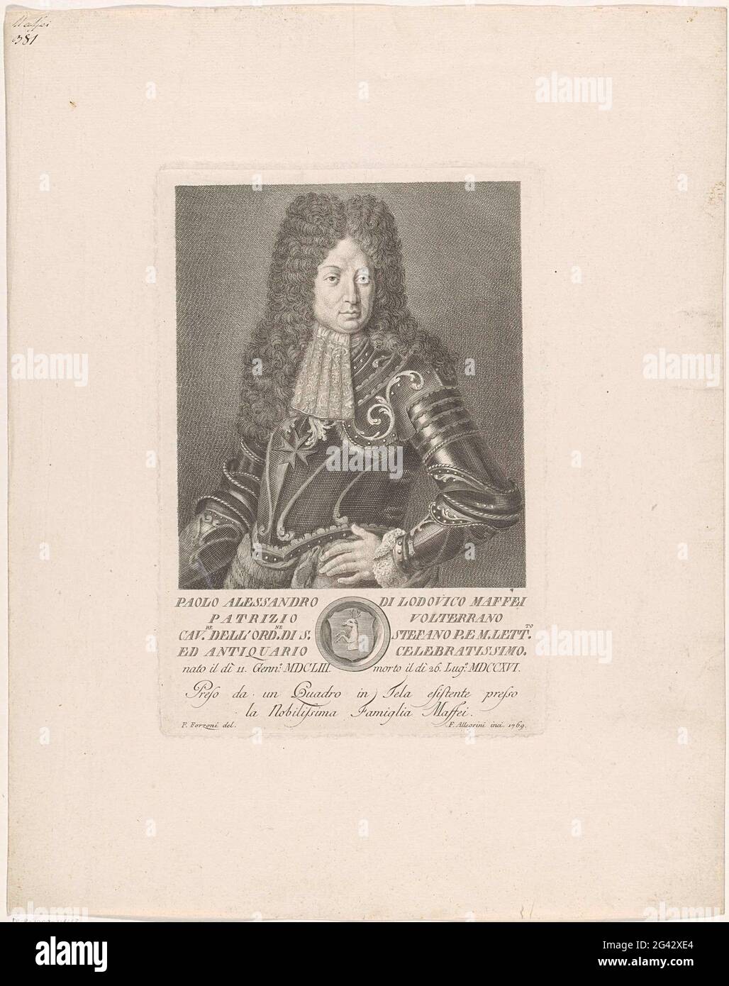 Portrait of Paolo Alessandro Maffei; Portraits of famous Italians with ...