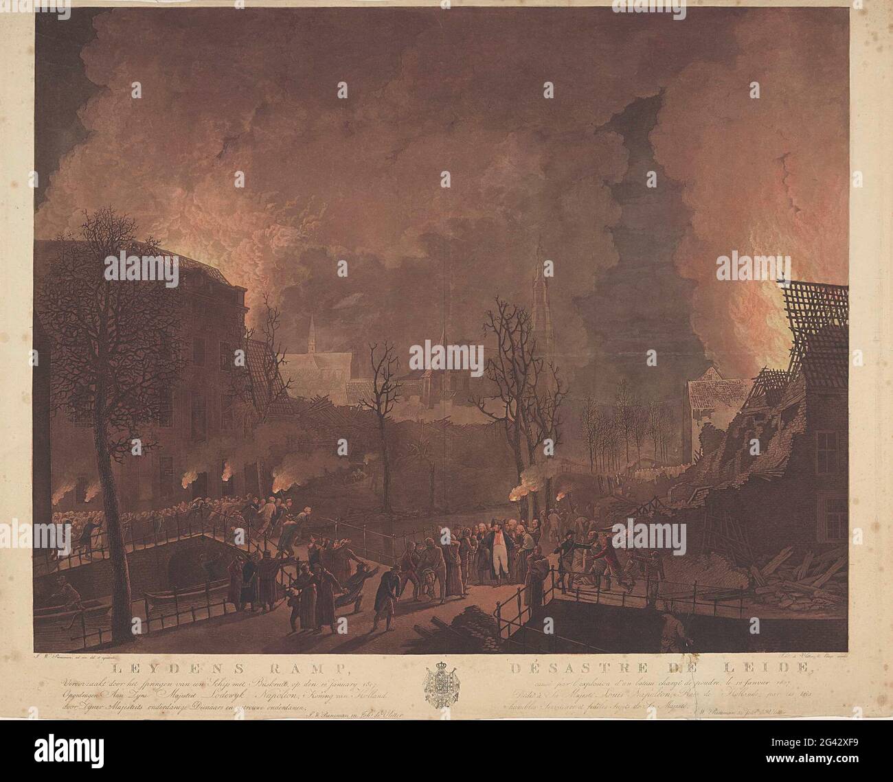 Leydens disaster, Veröorzaked by jumping a ship with gunpowder, on 12 ...