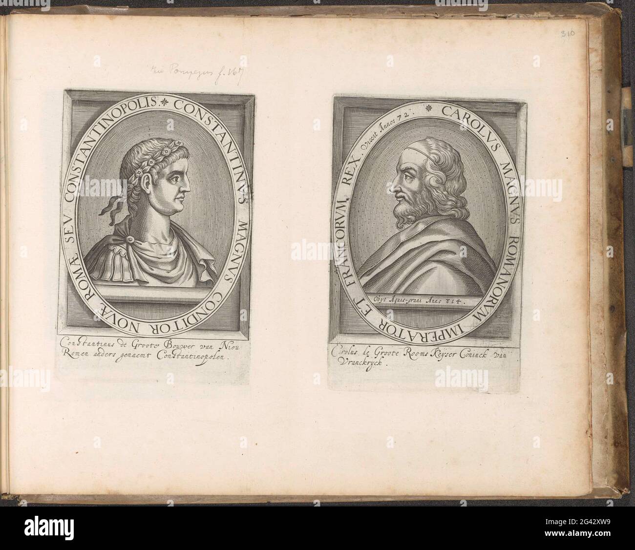 Portraits of Constantine the Great and Charles the Great; Den Grooten ...