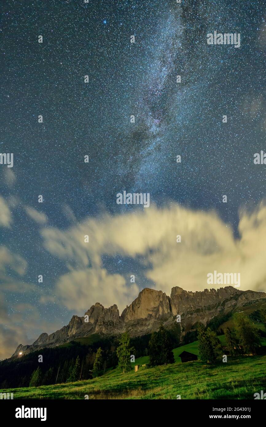 Milky Way over Rosengartengruppe, Rosengarten, Dolomites, UNESCO World ...