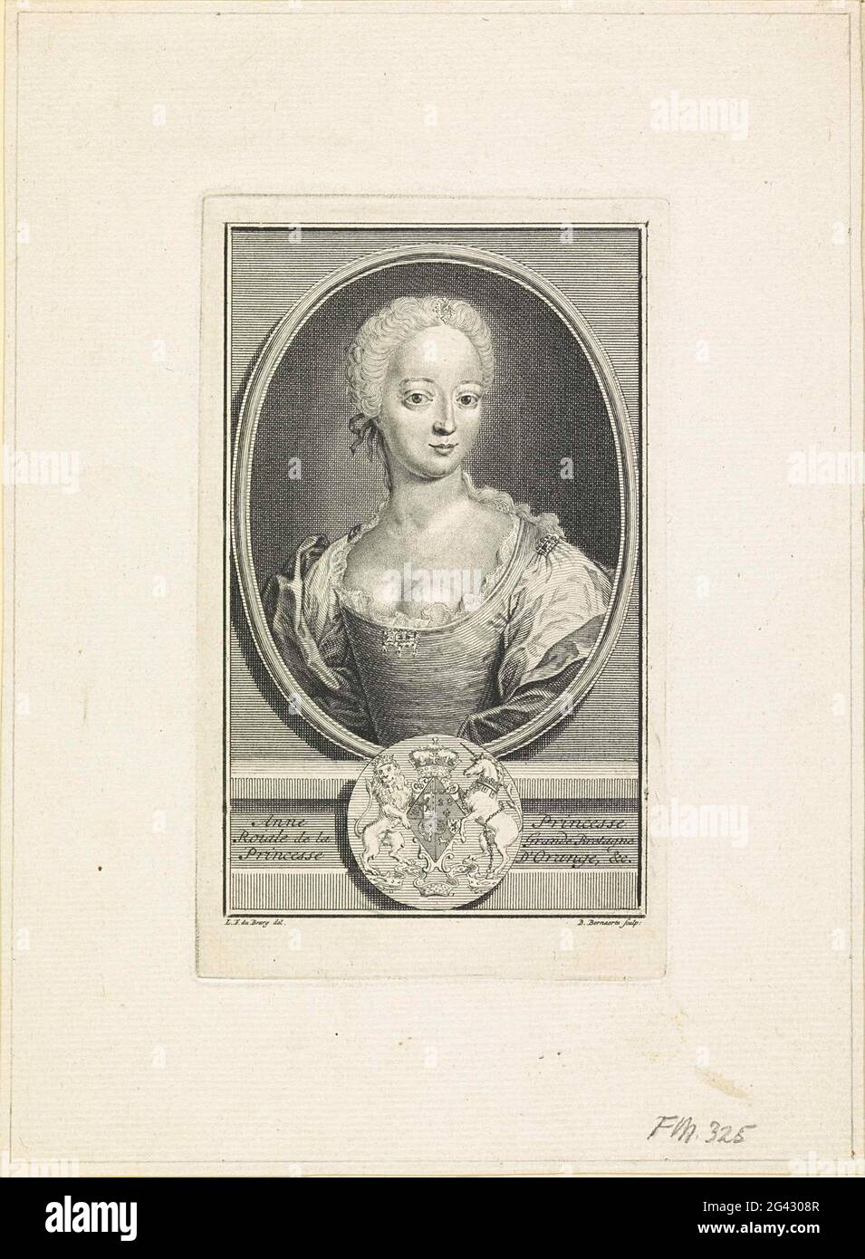 Portrait of Hanover Anna. Portrait of Anna in an oval. In the middle of ...