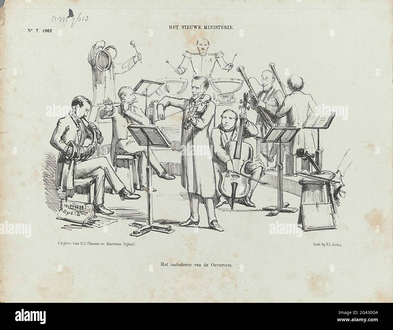 Cartoon on the new ministers, 1862; The new ministry. / Investing the ...