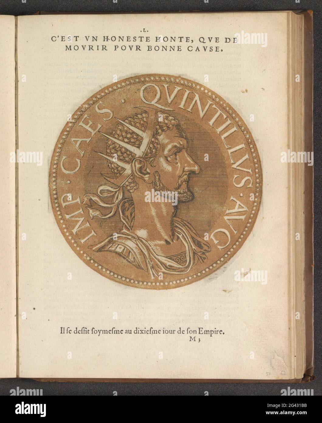 Portrait of emperor quintillus; Les Images Presque de Tous les Emperurs ...