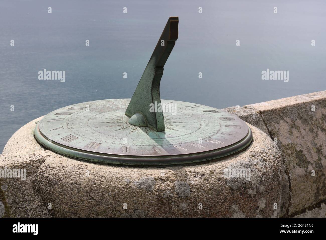 sundial at the castle wall - St. Michael's Mount, Cornwall Stock Photo ...