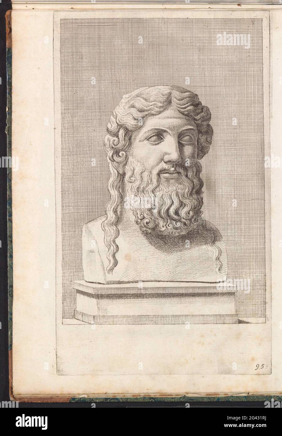 Bust of a bearded God. The print is part of an album with a series of ...