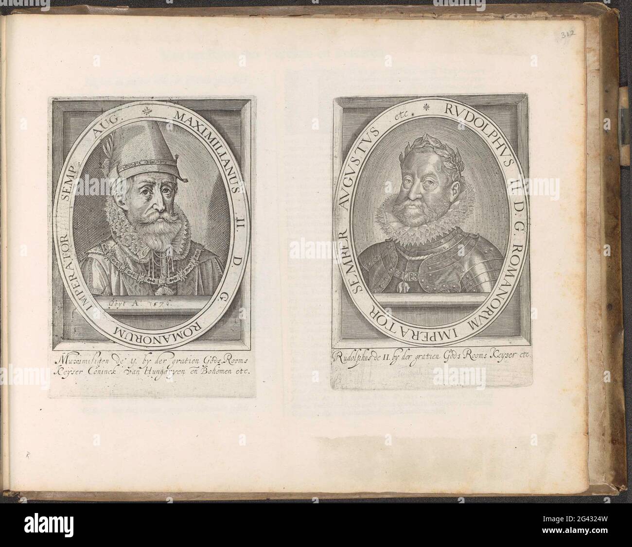 Portraits of the emperors Maximiliaan II and Rudolf II of Habsburg; Den ...