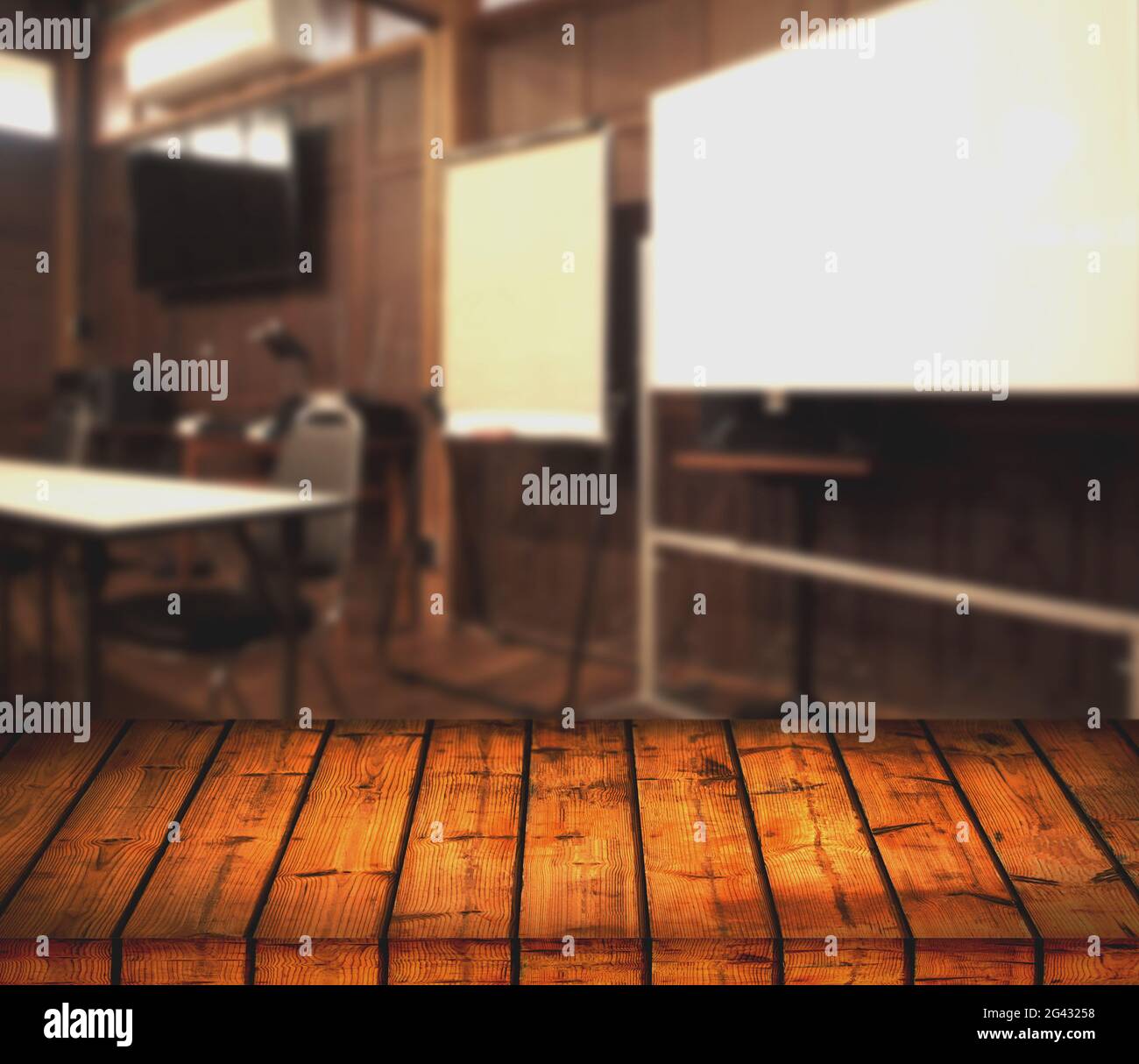 Wood studio room texture background for product presentation Stock ...