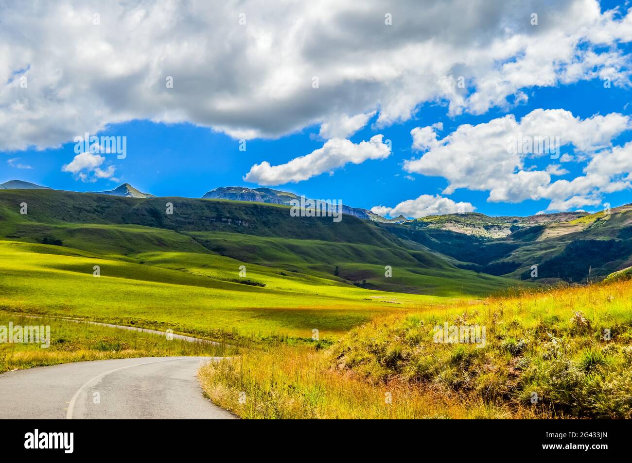 Green Dragon or Drakensberg mountain in Kwazulu Natal or KZN in South ...