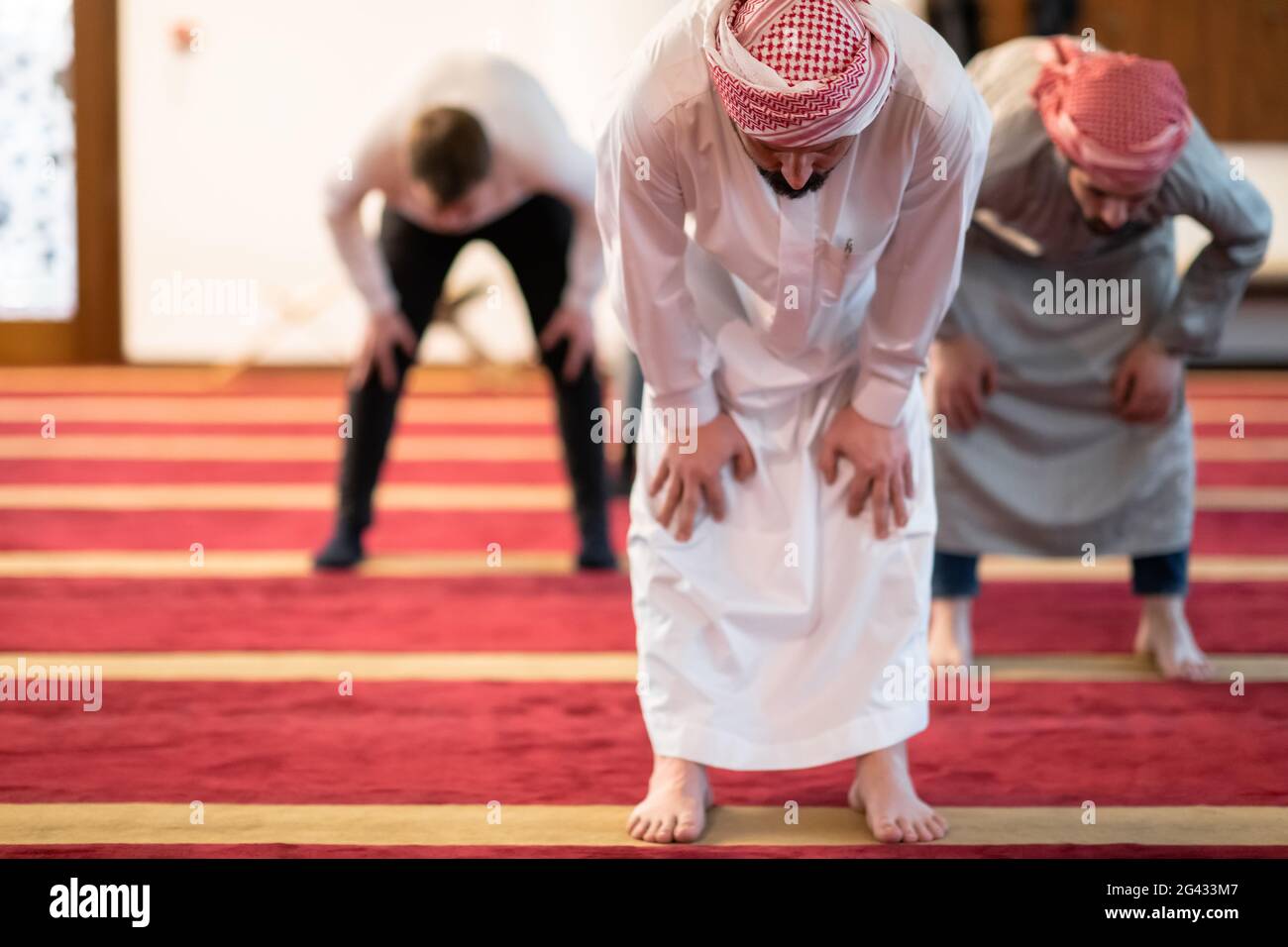Group of muslim people praying namaz in mosque Stock Photo - Alamy