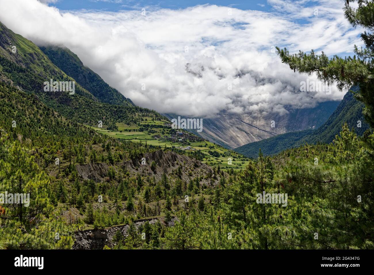 Near Pisang in the Manang Valley, Nepal, Himalayas, Asia Stock Photo ...