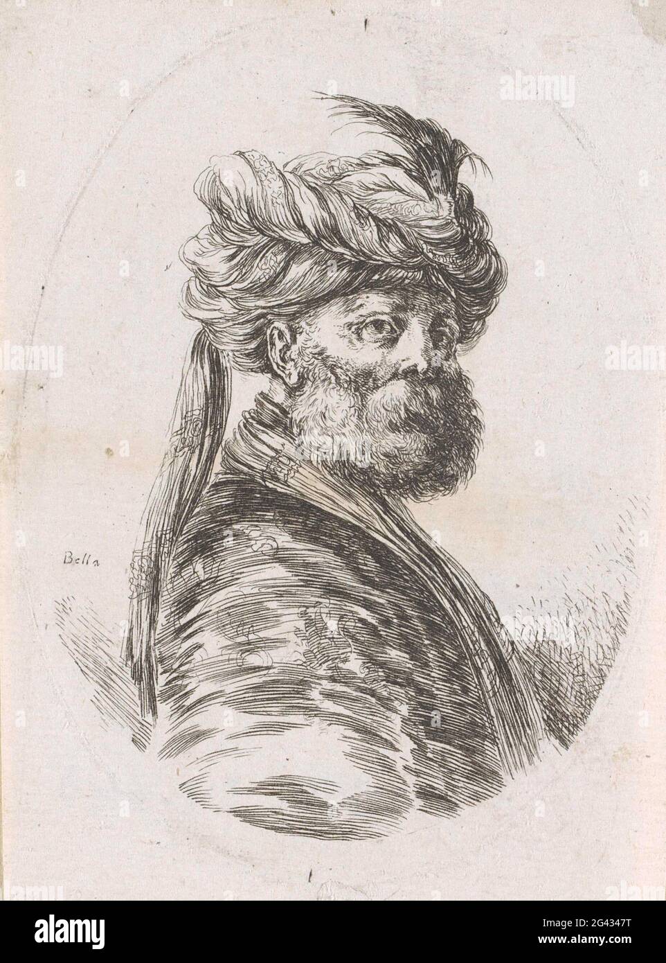 Old Turkish man with turban and a beard; Various heads of Persian ...