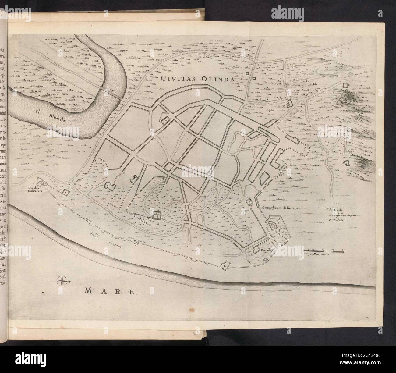 Map of Olinda, approx. 1637; Civitas Olinda. Map of the city of Olinda ...