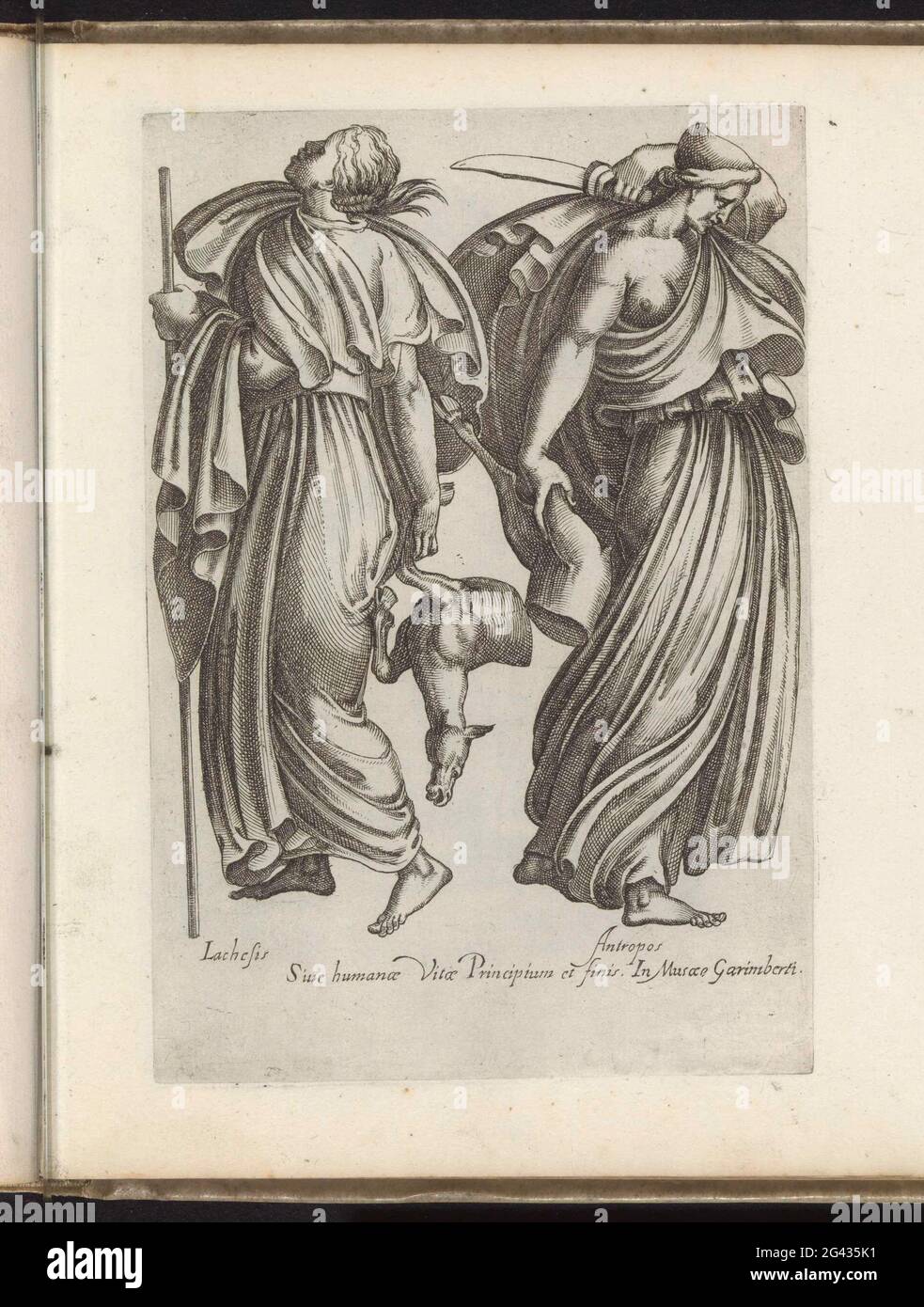 Sculptures of the arrangement godnes Lachesis and atropos with both ...