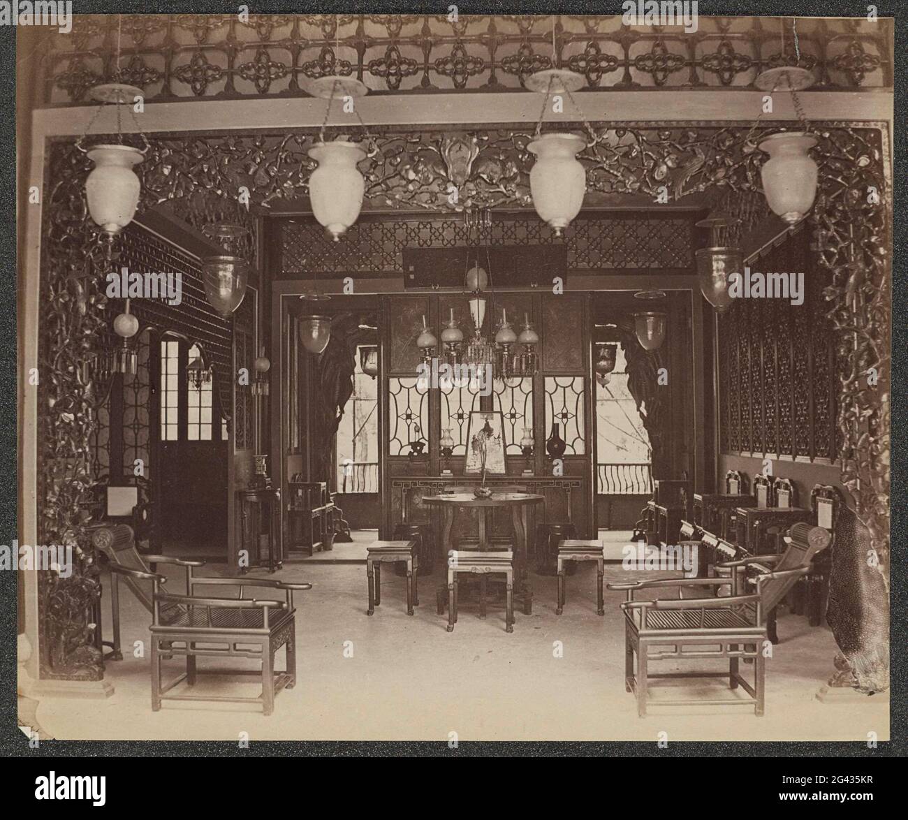 Interior of a Chinese club in canton. Part of album with 50 photos of a ...