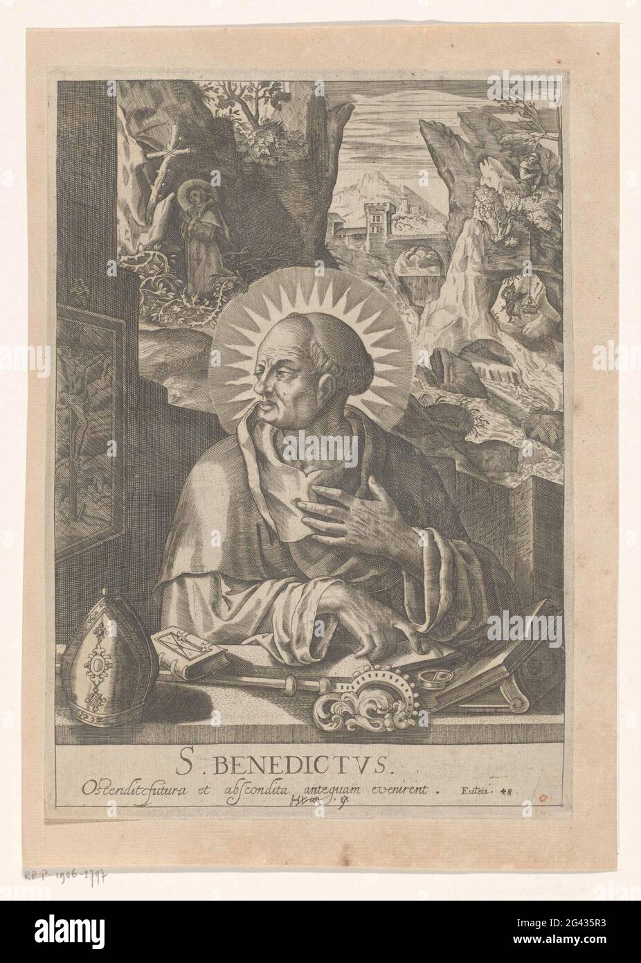 Holy Benedict; S. Benedict. Benedict Looking at an image of the ...