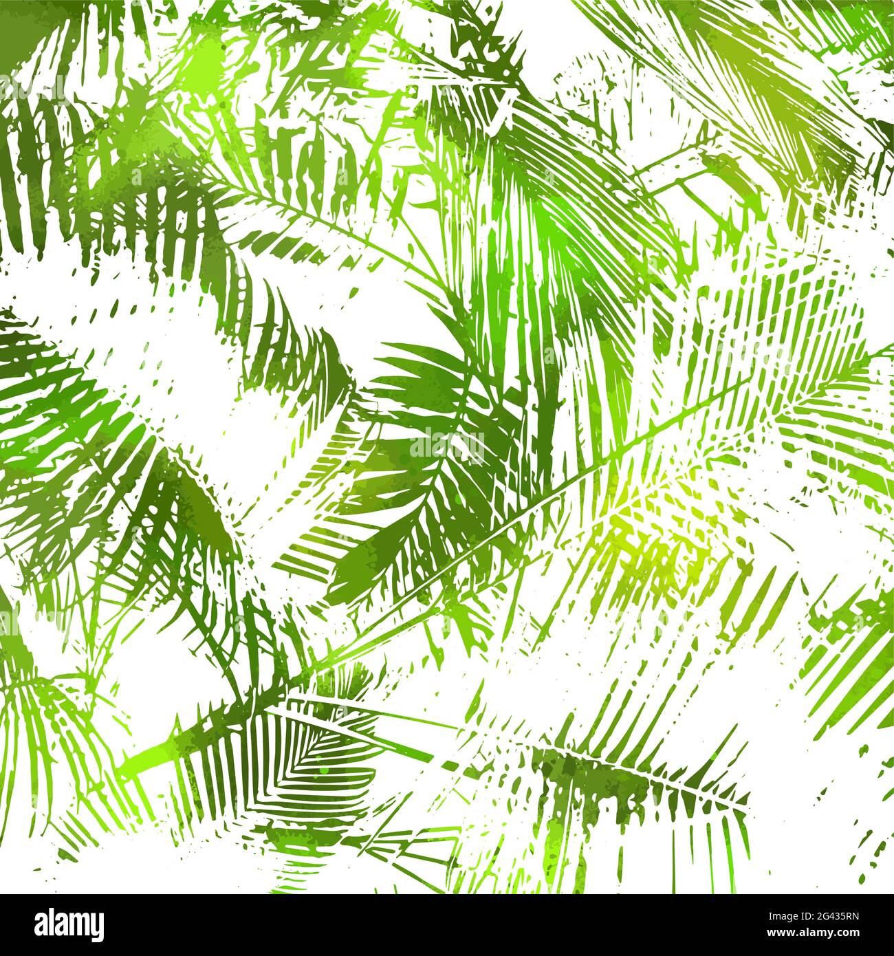abstract green vector palm tree. Background with palm leaves. Welcome ...