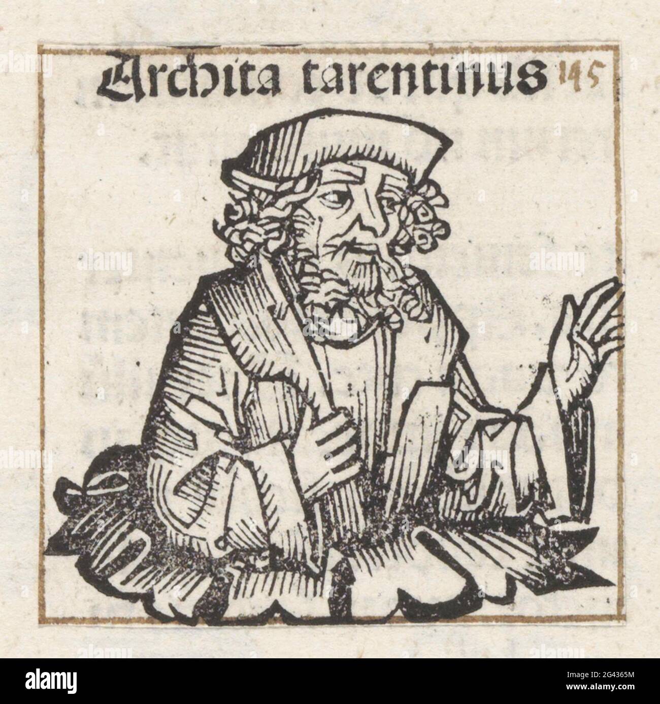 ArchYtas; Archita Tarentinus; Liber chronicarum. A flower celk with a ...