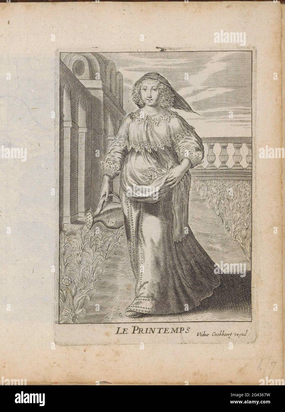 Spring; Le printemps; The four Seasons. A richly dressed woman with ...