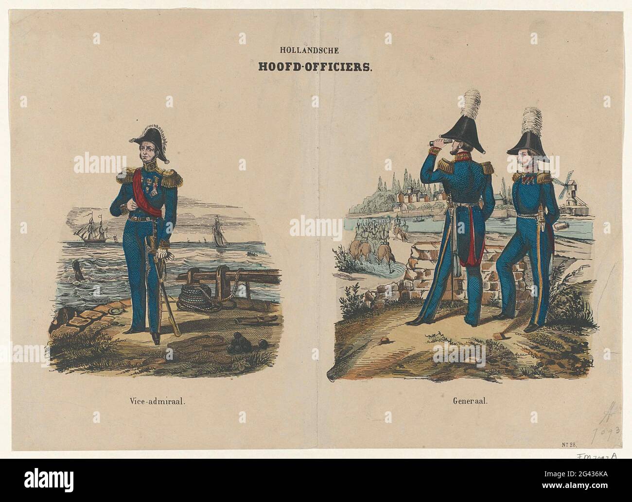 Uniforms of main officers, ca. 1845; Hollandsche Hoofd-Officiers / Vice ...