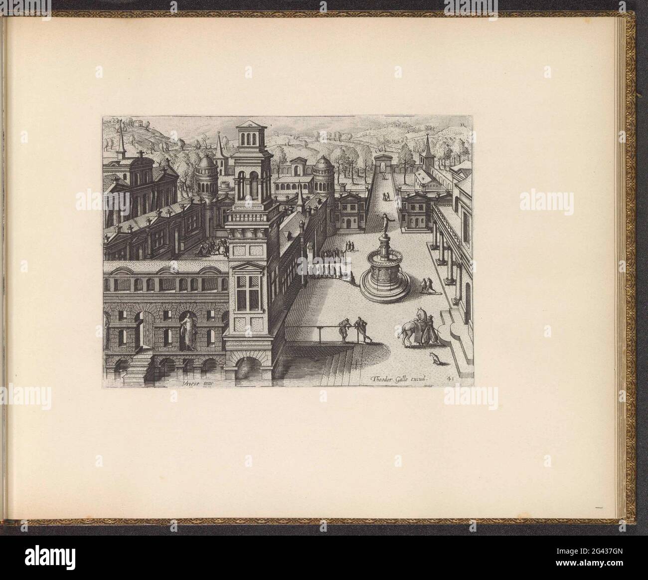 Palace with a courtyard and a forecourt; Architecture perspectives ...