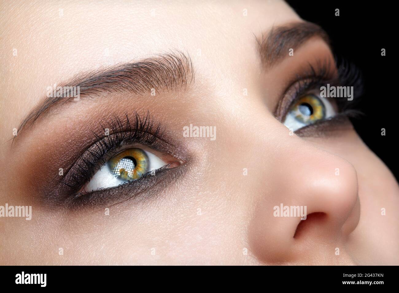 Closeup macro shot of human female face Stock Photo - Alamy