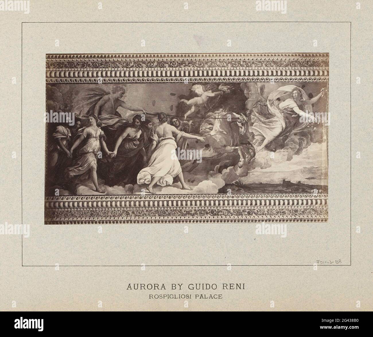 Photo production of a fresco by Guido Reni, representing aurora; Aurora ...