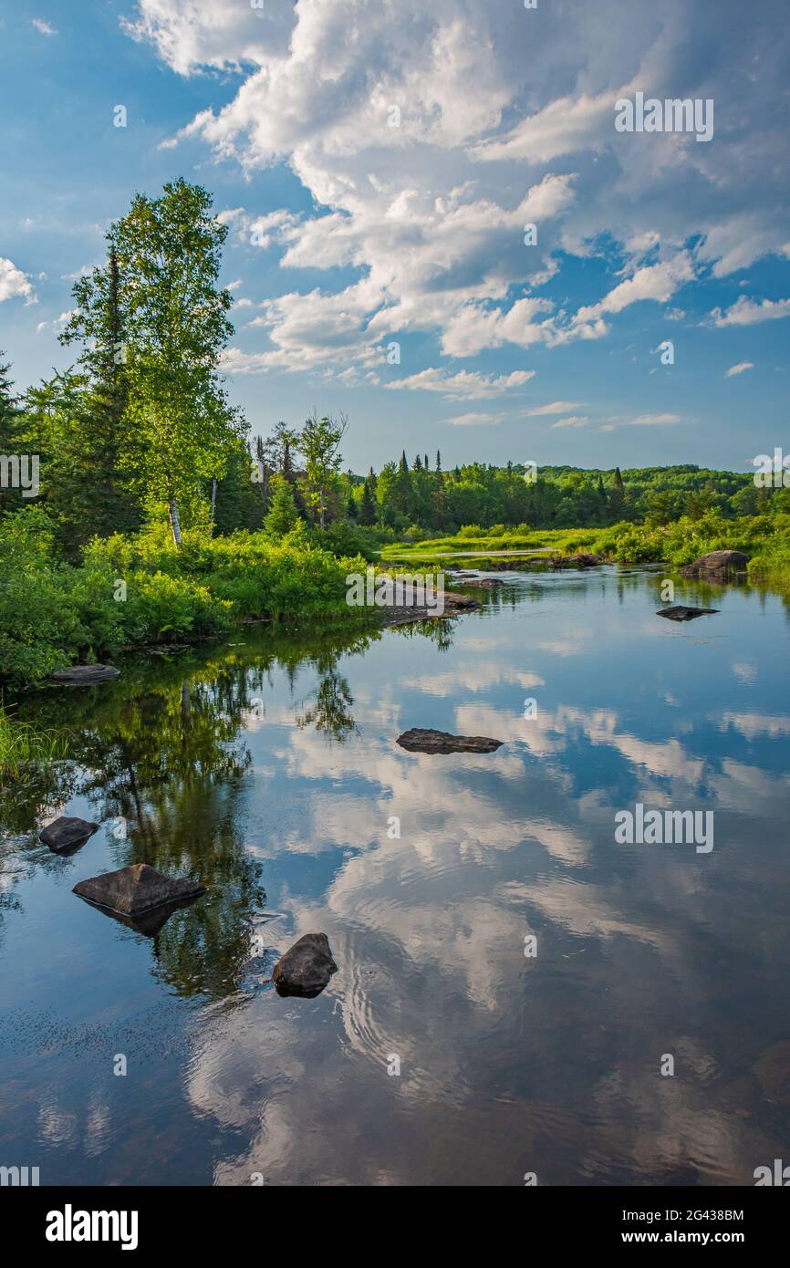Canadian Cottage Lake scene Stock Photo - Alamy