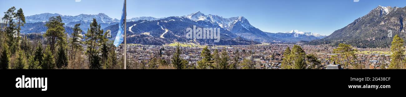 Garmisch with Zugspitze Panorama, Bavaria, Germany Stock Photo - Alamy