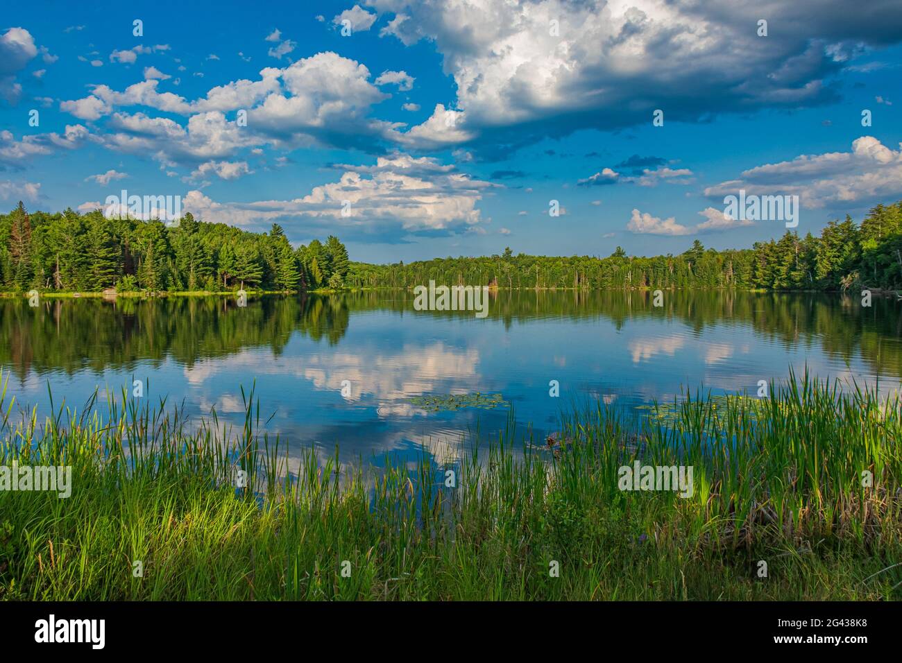 Canadian Cottage Lake scene Stock Photo - Alamy