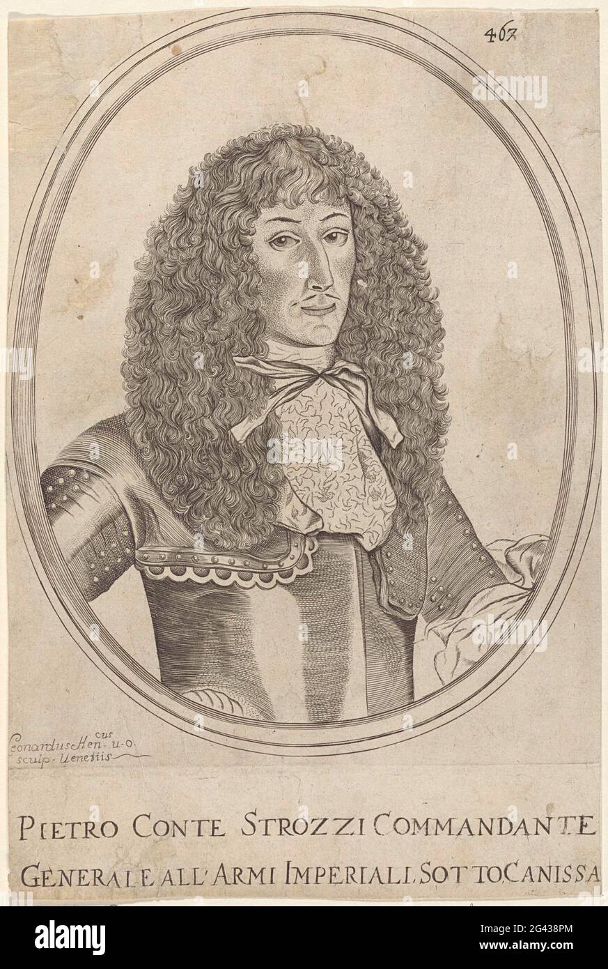 Portrait of General Pietro Strozzi. Text in undermarge. Numbered at the ...