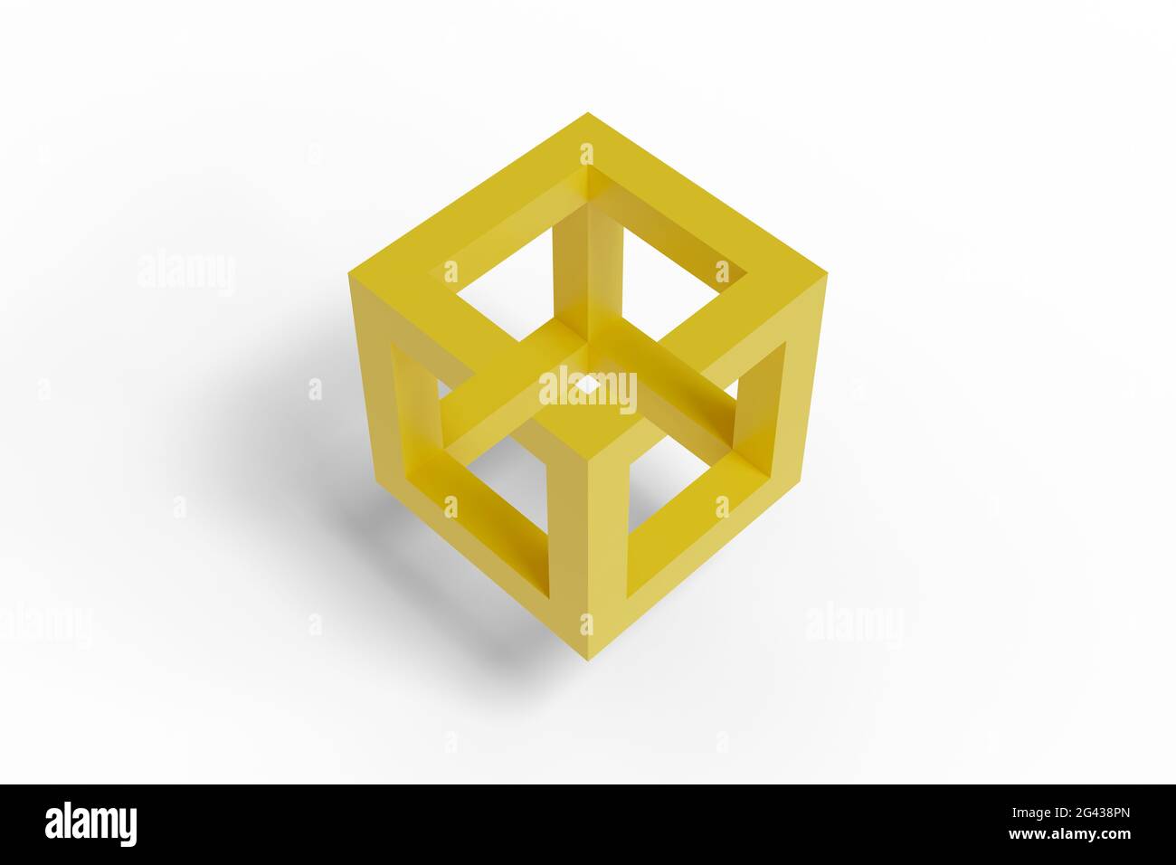 Impossible cube isolated on white background. 3d illustration Stock ...
